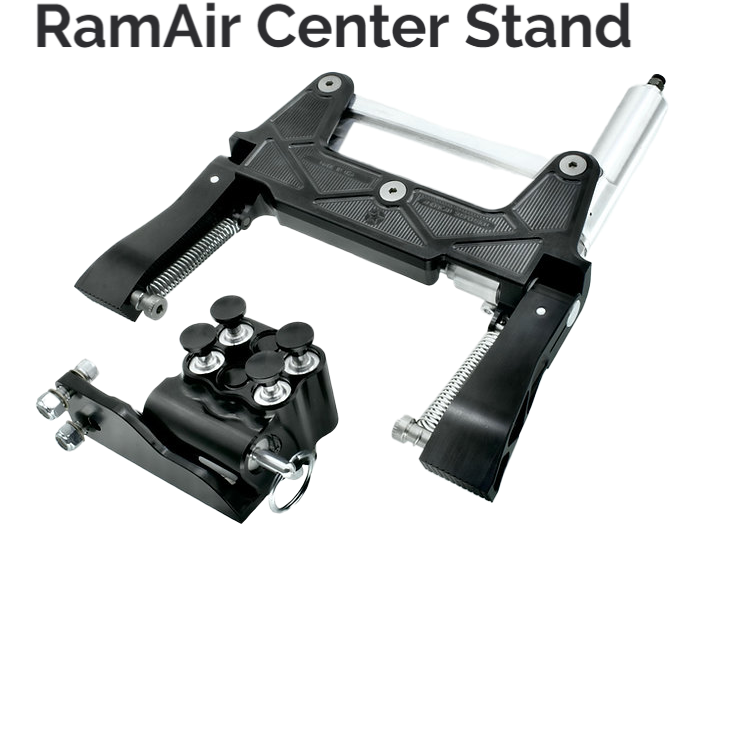 American Suspension Ram Air Centerstand Air Operated Fast! Billet Blac ...